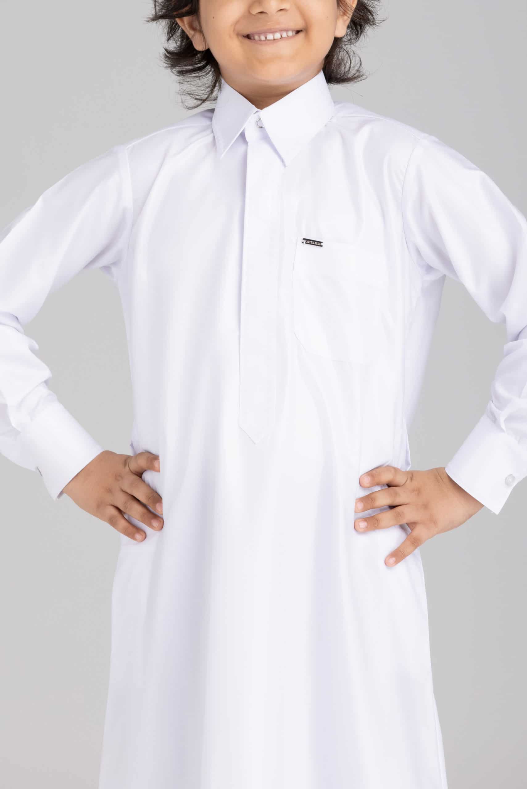 Qamis Qatari Pure-White - L'Atelier Qamis