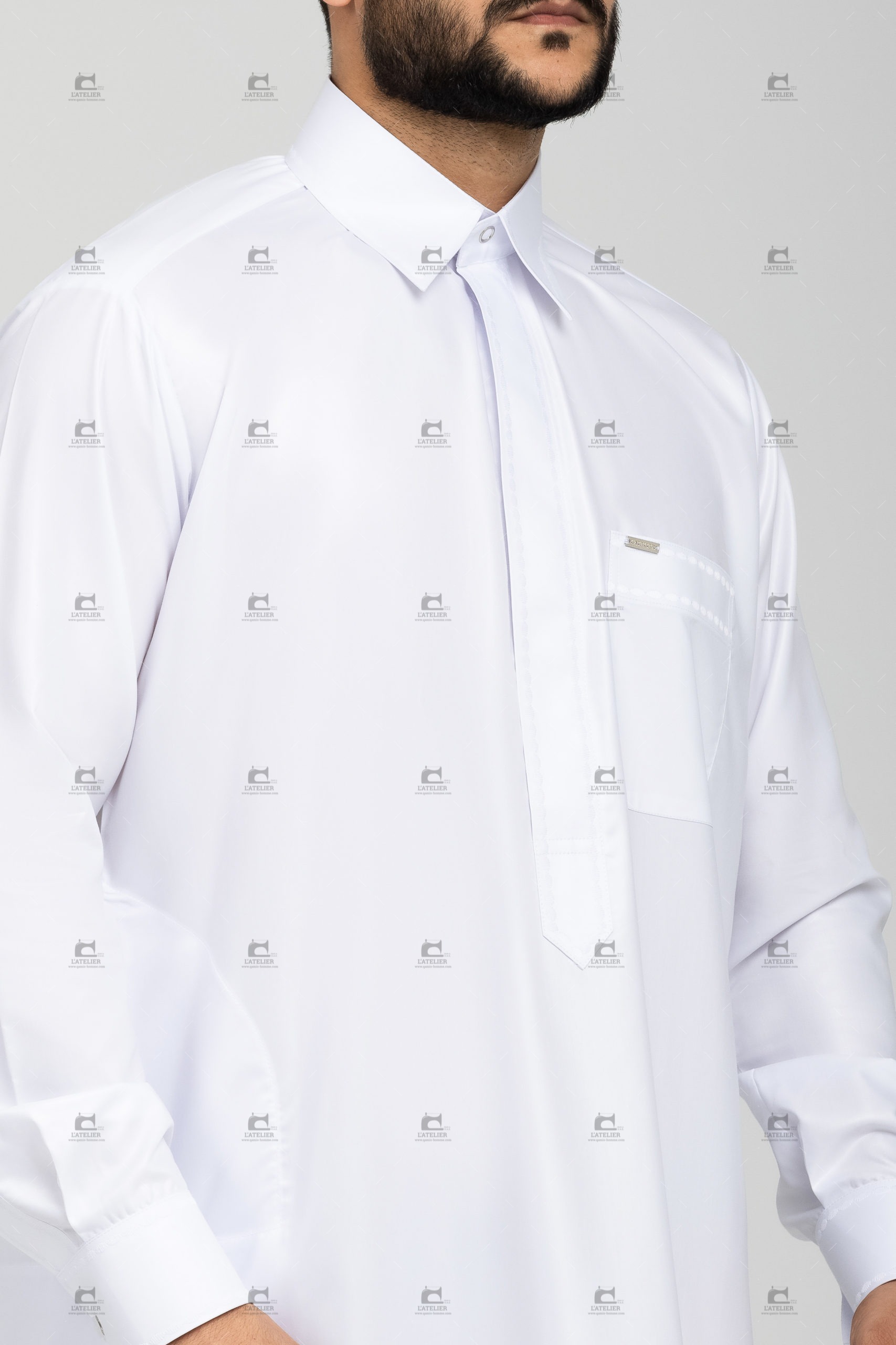 Qamis Qatari - Pure White - L'Atelier Qamis | www.qamis-homme.com